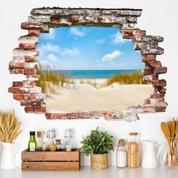 Bilderwelten Wandtattoo Strand modern Aquarell Wandaufkleber - Strand an der Nordsee - Landschaft Wohnzimmer Schlafzimmer