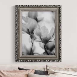 Bilderwelten Leinwandbild mit Barockrahmen Zarte Magnolienbl&uuml;ten II