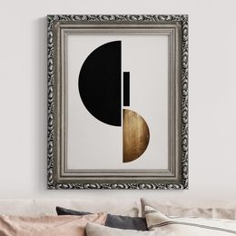 Bilderwelten Leinwandbild mit Barockrahmen Geometrischer Halbkreis I