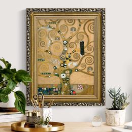 Bilderwelten Bild mit Barockrahmen Antik originell modern Barock gold - Gustav Klimt - Der Lebensbaum - edle Optik Wohnzimmer Schlafzimmer