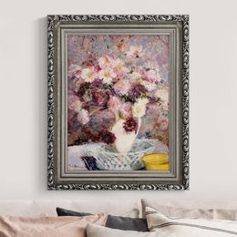 Bilderwelten Bild mit Barockrahmen Antik Blumen modern Barock rosa - Jacques-Emile Blanche - Blumenstrau&szlig; - edle Optik Wohnzimmer Schlafzimmer