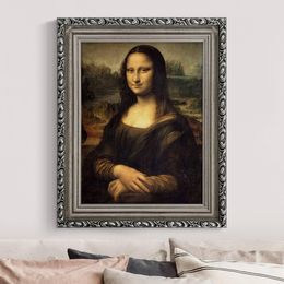 Bilderwelten Leinwandbild mit Barockrahmen Leonardo da Vinci - Mona Lisa