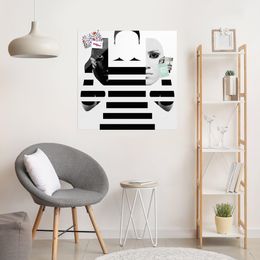Bilderwelten Glasbild originell modern einzigartig Glas Wandbild - Masken in Schwarz-Wei&szlig; - Deko Wohnzimmer Schlafzimmer