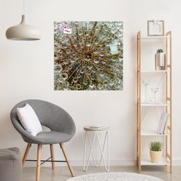 Bilderwelten Glasbild Blumen Motiv beige Glas Wandbild - Pusteblume im Herbst - Deko Wohnzimmer Schlafzimmer