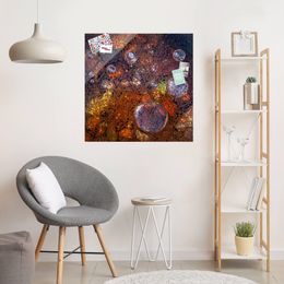 Bilderwelten Glasbild originell Abstrakt orange Glas Wandbild - Winter im Herbst - Deko Wohnzimmer Schlafzimmer