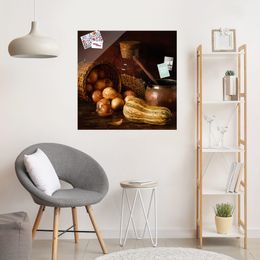 Bilderwelten Glasbild Kulinarisch modern braun Glas Wandbild - Stillleben mit Zwiebeln - Deko K&uuml;che