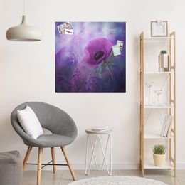 Bilderwelten Glasbild Blumen modern violett Glas Wandbild - Anemonenbl&uuml;te in Violett - Deko Wohnzimmer Schlafzimmer