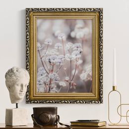 Bilderwelten Bild mit Barockrahmen Antik Tropisch Barock braun - Federleichte Wildblumen - Gr&auml;ser Wohnzimmer Schlafzimmer