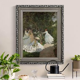 Gerahmtes Leinwandbild Claude Monet - Frau im Garten
