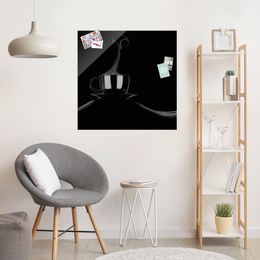 Bilderwelten Glasbild Kulinarisch modern schwarz weiss Glas Wandbild - Coffee in Bed - Erotik K&uuml;che