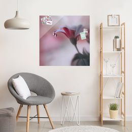 Bilderwelten Glasbild Blumen Motiv rot Glas Wandbild - Invisible Touch - Deko Wohnzimmer Schlafzimmer