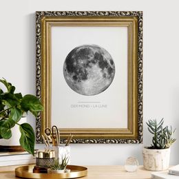 Bilderwelten Leinwandbild mit Barockrahmen Der Mond - La Lune