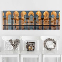 Bilderwelten Leinwandbild - Panorama Reflexionen in der Moschee