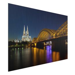 Bilderwelten Alu-Dibond Outdoor Bild K&ouml;ln bei Nacht