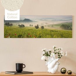 Bilderwelten Leinwandbild - Panorama Toskana Fr&uuml;hling