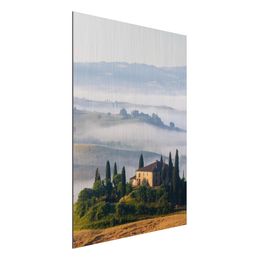 Bilderwelten Alu Dibond Outdoor Bild Natur blau Motiv wetterfest - Landgut in der Toskana - Landschaft Wohnzimmer Schlafzimmer