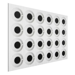 Bilderwelten Alu Dibond Outdoor Bild Kulinarisch schwarz weiss modern wetterfest - Kaffeehaus - Kaffee K&uuml;che