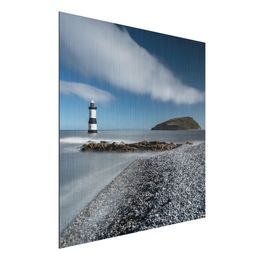 Bilderwelten Alu-Dibond Outdoor Bild Leuchtturm in Wales