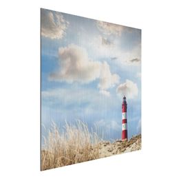 Bilderwelten Alu-Dibond Outdoor Bild Leuchtturm in den D&uuml;nen