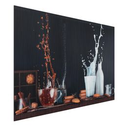 Bilderwelten Alu-Dibond Outdoor Bild Milch und Tee Komposition