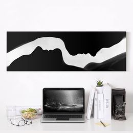 Bilderwelten Leinwandbild - Panorama Silhouetten