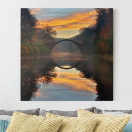 Bilderwelten Leinwandbild - Quadrat M&auml;rchenbr&uuml;cke