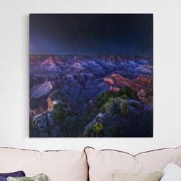 Bilderwelten Leinwandbild Natur Motiv Kunstdruck blau - Grand Canyon Night - Himmel XXL Wohnzimmer Schlafzimmer