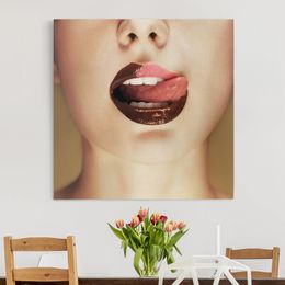 Bilderwelten Leinwandbild - Quadrat Chocolate