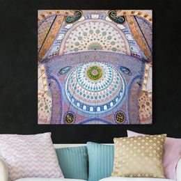 Bilderwelten Leinwandbild Spirituell Orientalisch Kunstdruck pastell - Blaue Moschee in Istanbul - Skylines XXL Wohnzimmer Schlafzimmer