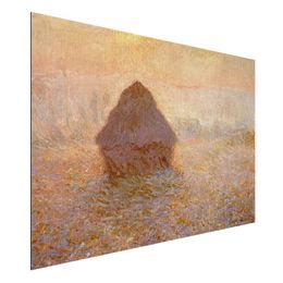 Bilderwelten Alu-Dibond Outdoor Bild Claude Monet - Heuhaufen im Nebel