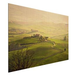 Bilderwelten Alu Dibond Outdoor Bild Natur gr&uuml;n Motiv wetterfest - Chianti Toskana - Landschaft Wohnzimmer Schlafzimmer