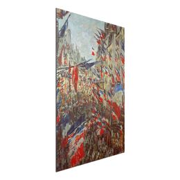 Bilderwelten Alu Dibond Outdoor Bild originell einzigartig modern wetterfest - Claude Monet - Stra&szlig;e im Flaggenschmuck - Skylines Wohnzimmer Schlafzimmer