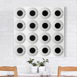 Bilderwelten Leinwandbild - Quadrat Kaffeehaus