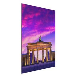 Bilderwelten Alu Dibond Outdoor Bild Stadt violett Motiv wetterfest - Das ist Berlin! - Berlin Wohnzimmer Schlafzimmer