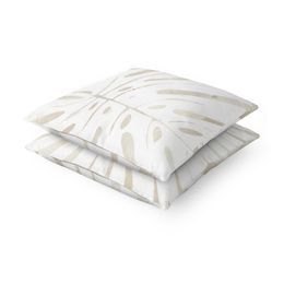 Bilderwelten Dekokissen 2er Set Palmenblatt Silhouette Duo auf Leinen