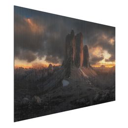 Bilderwelten Alu-Dibond Outdoor Bild Drei Zinnen