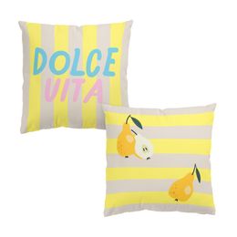 Bilderwelten Dekokissen 2er Set gelb Kulinarisch Pop Art - PopArt Sommer Dolce Vita Duo - Obst Sofakissen Bezug & F&uuml;llung in 40x40 50x50 60x60