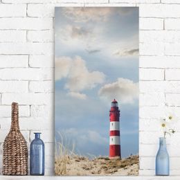 Bilderwelten Leinwandbild - Hochformat Leuchtturm in den D&uuml;nen