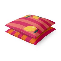 Bilderwelten Dekokissen Kissenbezug 2er Set pink Kulinarisch Pop Art - PopArt Sommer More Amore Duo - Obst Sofakissen Bezug & F&uuml;llung in 40x40 50x50 60x60