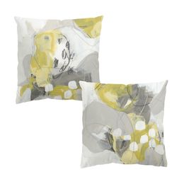 Bilderwelten Dekokissen Kissenbezug 2er Set gr&uuml;n originell modern Aquarell - Zitronen im Nebel Set I - Bett Couch Sofakissen Bezug & F&uuml;llung in 40x40 50x50 60x60