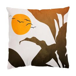 Bilderwelten Dekokissen Kissenbezug 2er Set gelb Tropisch - Pflanzenwelt mit Sonne Duo - Pflanzen Sofakissen Bezug & F&uuml;llung in 40x40 50x50 60x60