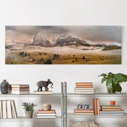 Bilderwelten Leinwandbild - Panorama Dolomiten Mythen