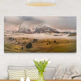 Bilderwelten Leinwandbild - Querformat Dolomiten Mythen