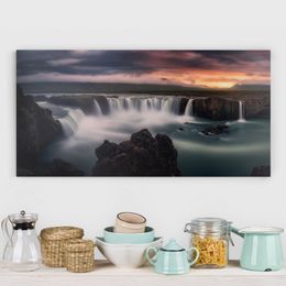 Bilderwelten Leinwandbild - Querformat Go&eth;afoss Wasserfall in Island