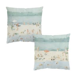 Bilderwelten Dekokissen Kissenbezug 2er Set t&uuml;rkis Strand Abstrakt - Sandbank im Meer Set I - Landschaft Sofakissen Bezug & F&uuml;llung in 40x40 50x50 60x60