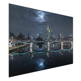 Bilderwelten Alu-Dibond Outdoor Bild Frankfurt bei Vollmond