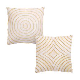 Bilderwelten Dekokissen Kissenbezug 2er Set beige Abstrakt - Modernes Rattan Set II - Geometrisch Sofakissen Bezug & F&uuml;llung in 40x40 50x50 60x60