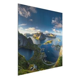 Bilderwelten Alu-Dibond Outdoor Bild Fjordblick in Reinebringen