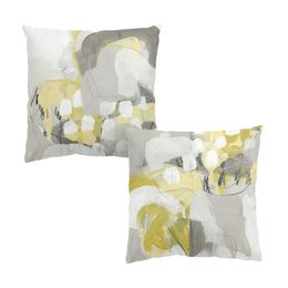 Bilderwelten Dekokissen 2er Set gelb originell Abstrakt - Zitronen im Nebel Duo - Bett Couch Sofakissen Bezug & F&uuml;llung in 40x40 50x50 60x60