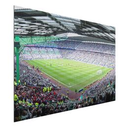 Bilderwelten Alu Dibond Outdoor Bild Sport gr&uuml;n modern 3D-Effekt - Fu&szlig;ballstadion - Fu&szlig;ball Kinderzimmer Baby M&auml;dchen Jungen
